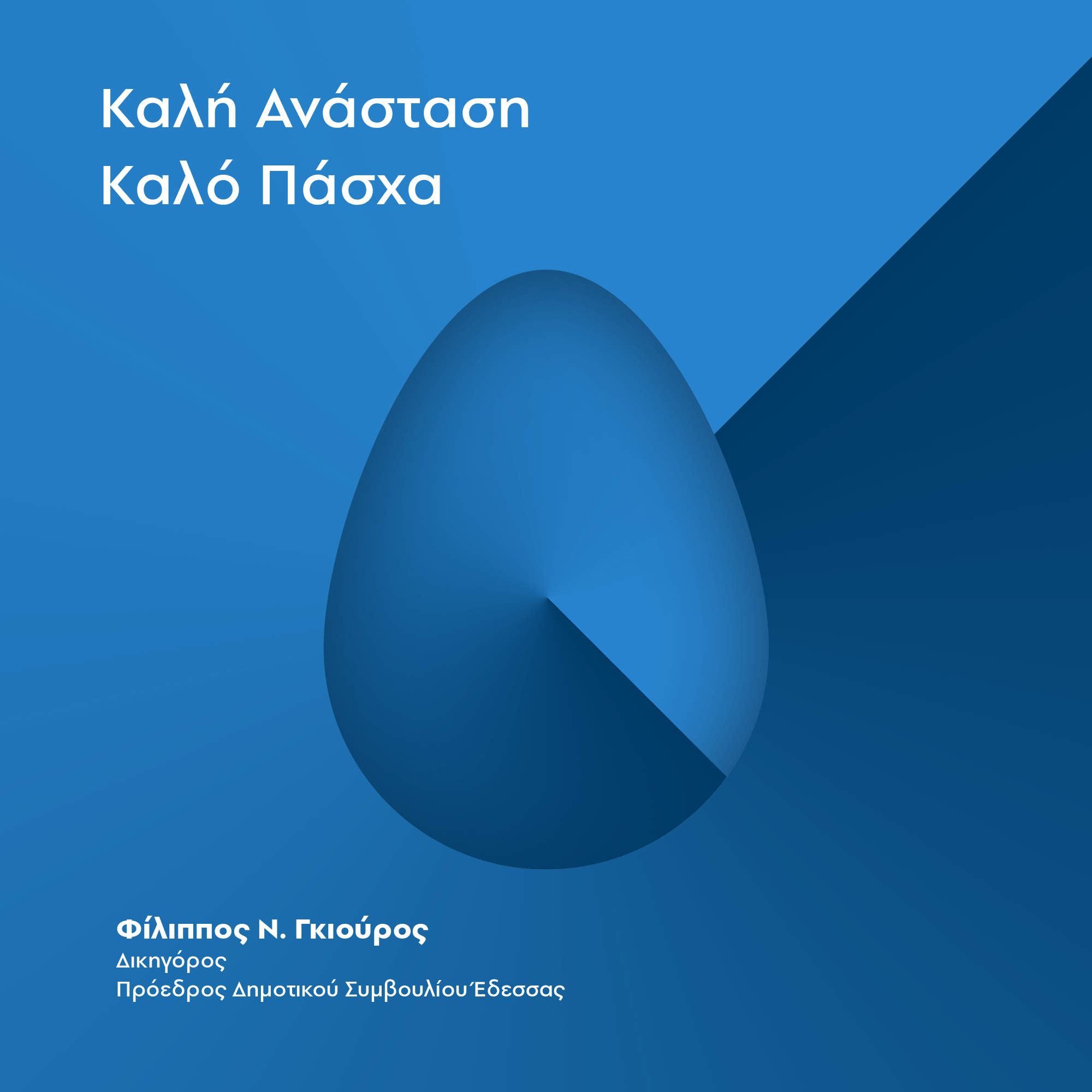 Ευχές Πάσχα ΦΙΛΙΠΠΟΥ ΓΚΙΟΥΡΟΥ - Πρόεδρο Δημοτικού Συμβουλίου Έδεσσας ...